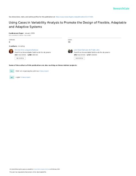 pdf using cases in variability analysis to promote the design of flexible adaptable and