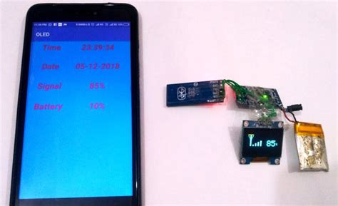 electronic circuits and projects interfacing oled display with android phone
