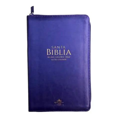 Biblia Rvr Letra Grande Tama O Manual S Mil Piel Lila Con Cierre