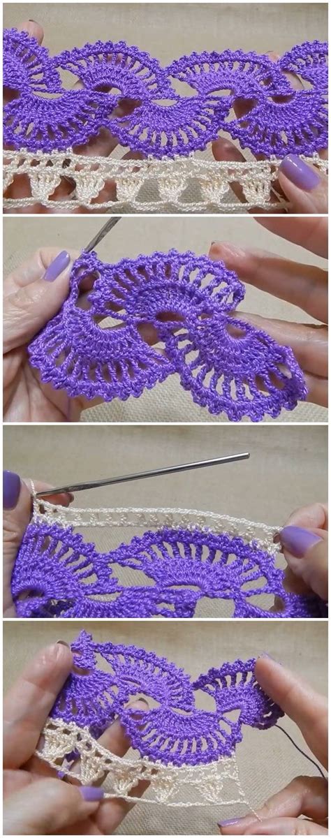 10 Enchanting Crochet Wave Fan Edging Border Stitch Ideas Crochet