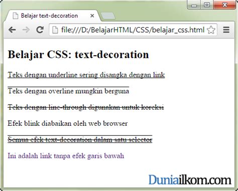 Belajar CSS Cara Membuat Teks Underline Overline Dan Line Through
