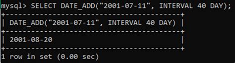 MySQL DATE ADD Function