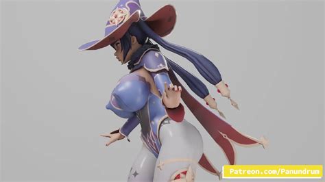 Genshin Impact Mona Breast Expansion Boob Flexing Twerking