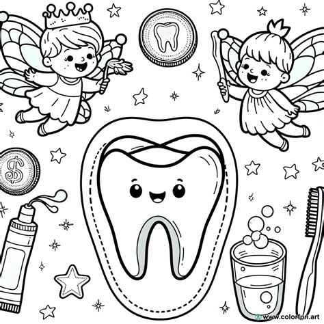 Coloriage d une dent de lait à Télécharger ou à Imprimer gratuitement