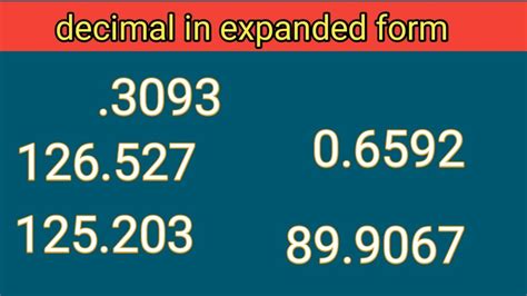 How To Write Decimals In Expanded Form Youtube