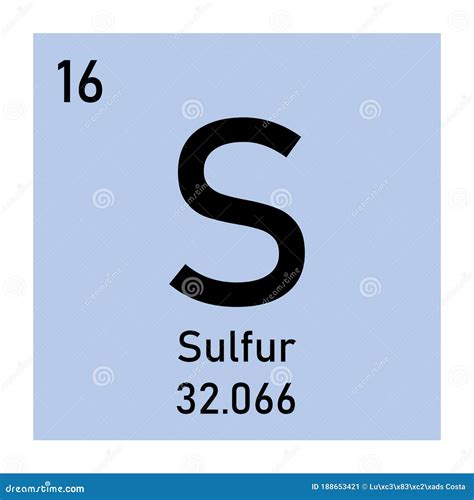 Periodic Table Element Sulfur Stock Illustration Illustration Of