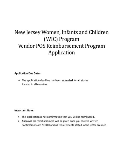 Fillable Online Application For Wic Vendor Authorization Fax Email