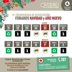 Cronograma de recolección de residuos durante las fiestas La Verdad