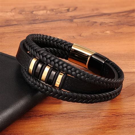 Pulseiras de couro genuíno elegantes para homens Buy It Carl Portugal
