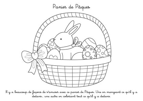 Coloriage Imprimer Panier De P Ques Avec Lapin