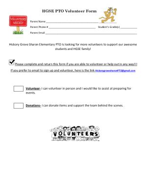 Fillable Online HMS Parent Volunteer Form Fax Email Print PdfFiller