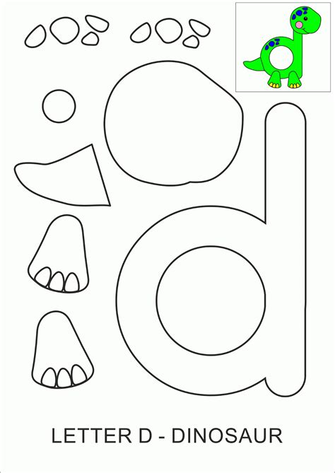 Template Teacher Dinosaurs Letter D Dinosaur Letter D Knutselen