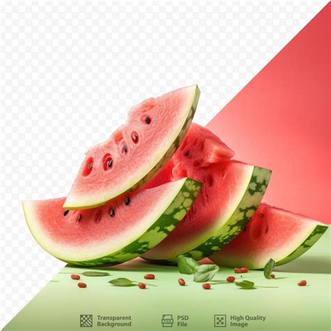 Premium Psd Watermelon Slices Displayed On Transparent Background