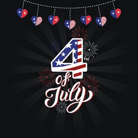 Vektor Schriftzug zum Unabhängigkeitstag der USA Premium Vektor