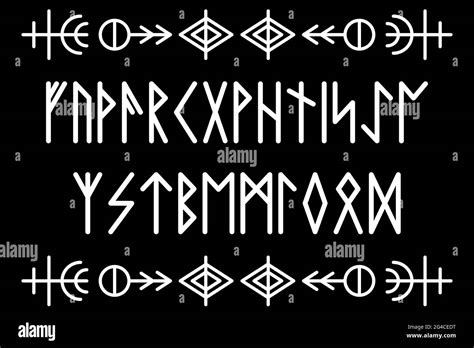 Conjunto de antiguas runas nórdicas Alfabeto runa futhark Letras de
