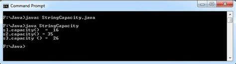 stringbuffer capacity in java examples computer notes
