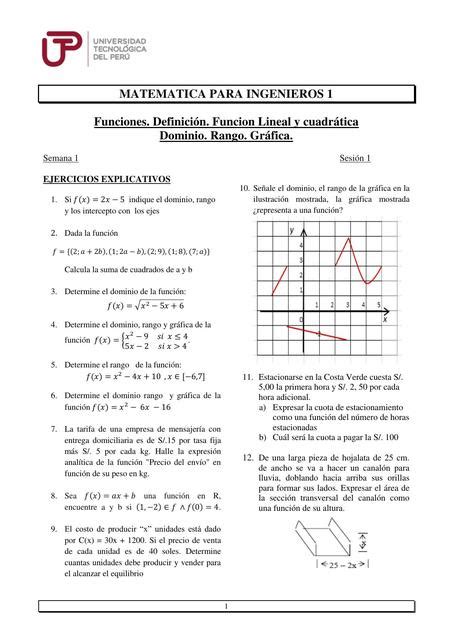 Funciones Definición Funcion Lineal y cuadrática cielo t uDocz