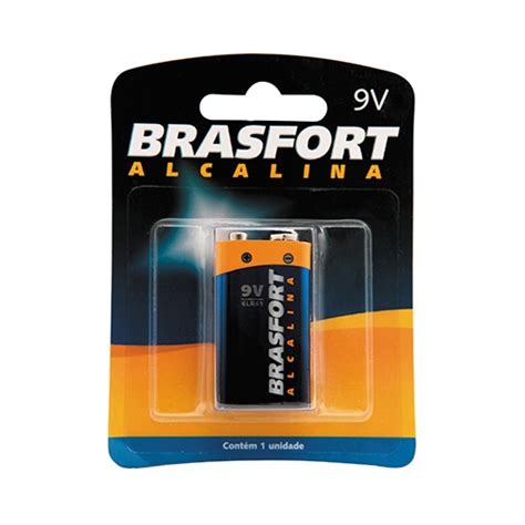 Pilha Alcalina Bateria 09v Brasfort Shopee Brasil