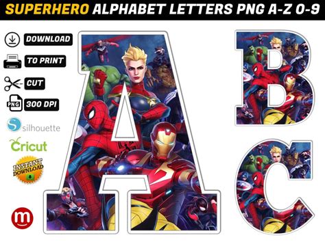 Avengers Alphabet Letters Png 4 MR ALPHABETS