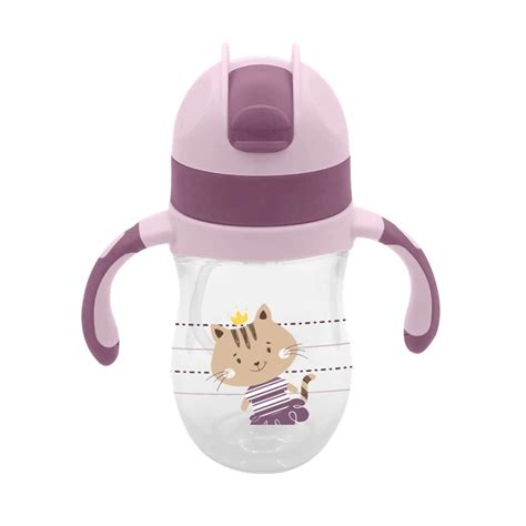 Copo Garrafinha Infantil Válvula Antivazamento Alça Canudo Silicone