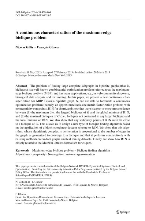 pdf a continuous characterization of the maximum edge biclique problem
