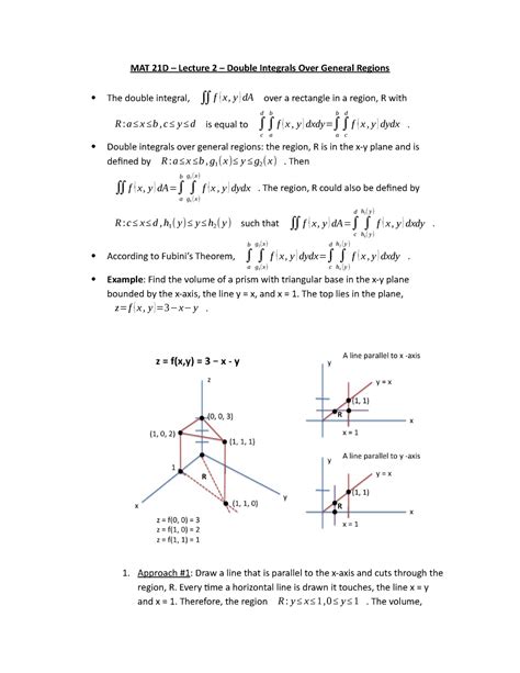 mat 21d lecture 2 double integrals over general regions mat 21d lecture 2 double