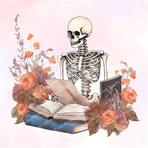 Skeleton Reading Books Png Bundle Skeleton Book Lover Sublimation