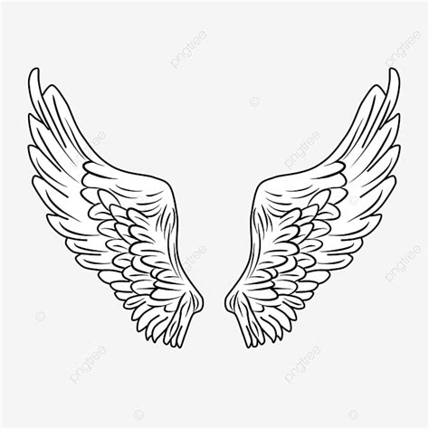 Hand Drawn Line Black Cartoon Wings Cartoon Drawing Cartoon Sketch