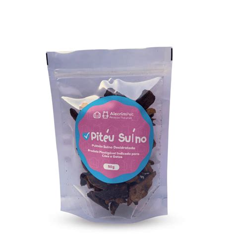 Pitéu Pulmão Suíno 60g Petisco Natural Desidratado Alecrim Pet Pet