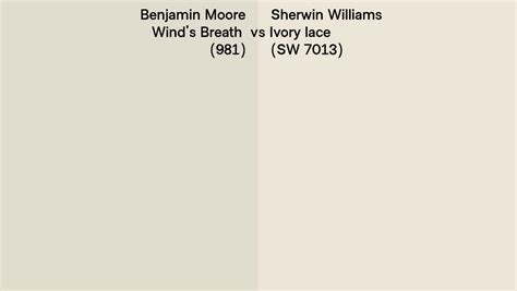 Benjamin Moore Wind S Breath 981 Vs Sherwin Williams Ivory Lace SW