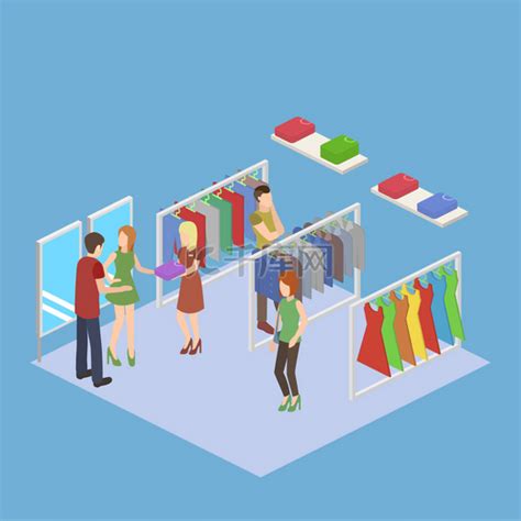 卡通服装店手绘图片 卡通服装店手绘图片素材免费下载 千库网