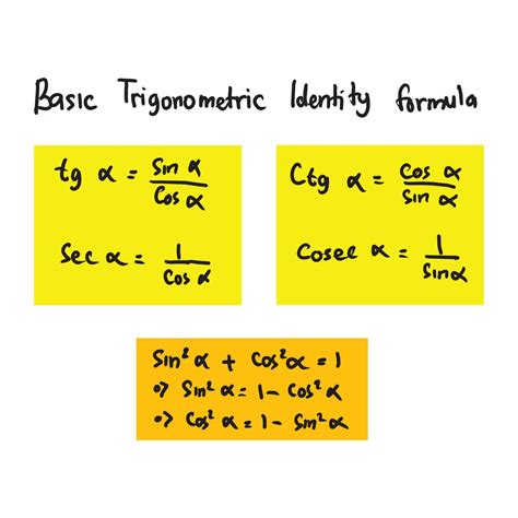 Basic Trigonometric Identities The Formula For Tangent Is Equal To Sin
