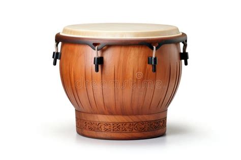 Bongo Drum Isolated On A White Background Traditional Percussion
