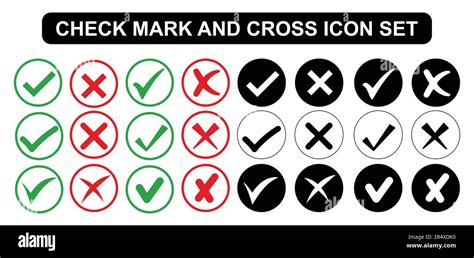 Check Mark And Cross Symbols In Flat Styles Stock Vector Image Art