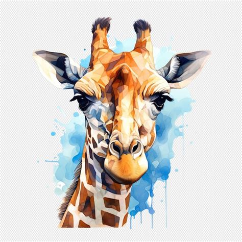 Jirafa Pintada En Acuarela Archivo PSD Premium