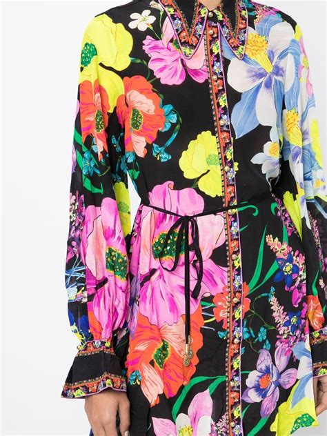 Camilla Floral Print Silk Shirt Dress Farfetch