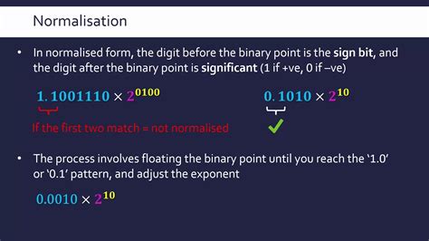 range precision and normalisation of floating point binary youtube