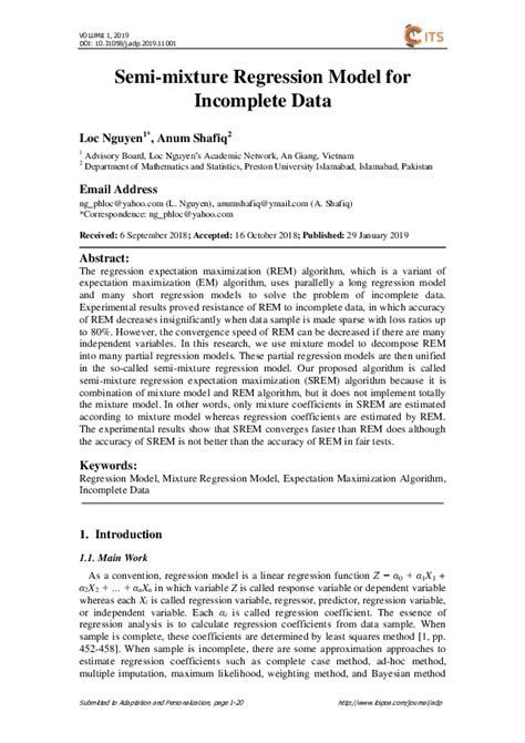 pdf semi mixture regression model for incomplete data loc nguyen s academic network and loc
