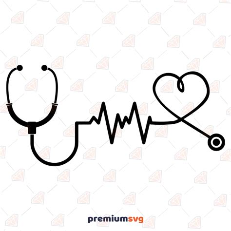 Black Nurse Stethoscope Heartbeat SVG Cut File PremiumSVG