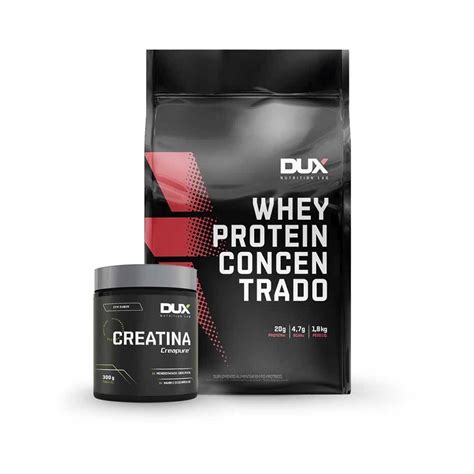 Kit Whey Protein Concentrado 1 8kg Creatina 300g Creapure Dux