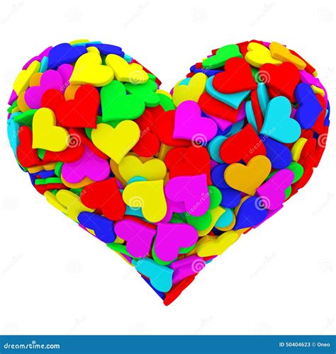 Forma Do Cora O Composta De Muitos Cora Es Coloridos Ilustra O Stock