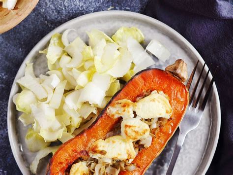 butternut farcie au chèvre et à lendive Recette de butternut farcie
