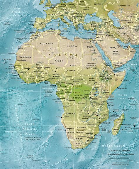 Carte Physique De L Afrique