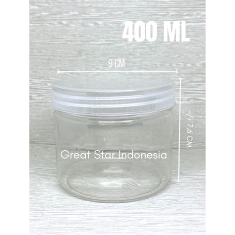 Jual TOPLES TABUNG JAR PLASTIK TUTUP BENING 400ML Shopee Indonesia