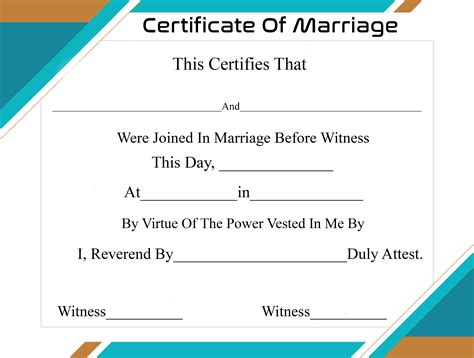 Printable Certificate Of Marriage Templates Howtowiki