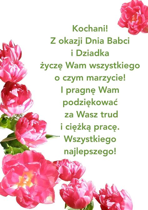 Życzenia dla babci i dziadka na laurkę krótkie wzruszające łączone