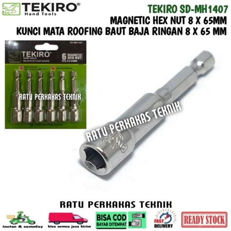 TEKIRO KUNCI MATA ROOFING BAUT BAJA RINGAN SET 6 PCS UKURAN 8 X 65 MM