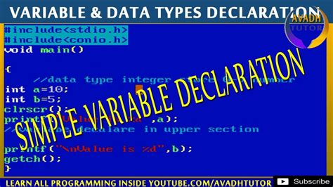 How To Declare Variable Using C Language Data Type Declaration Using