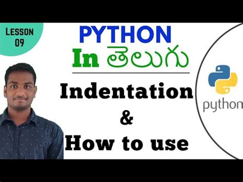 Identation In Python In Telugu Learn Python In Telugu Lesson