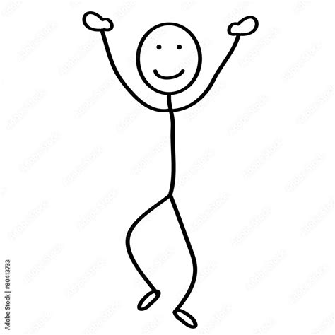 Strichmännchen Freude Stock Vektorgrafik Adobe Stock